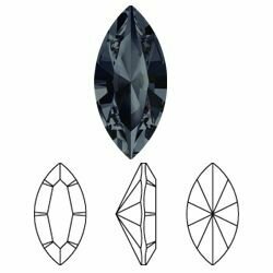 Ювелирный кристалл Swarovski, Челнок (#4228), 10х5мм, графит, с фольгой, 1 шт.