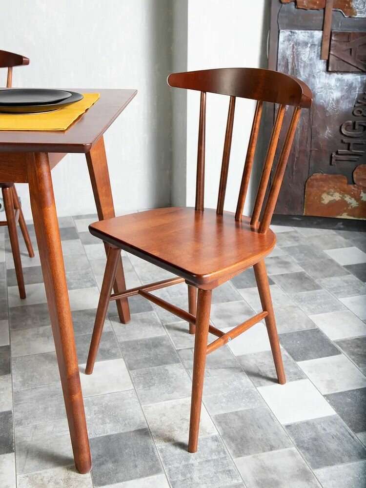 Стул "Скандинавия" (Темный орех), Жесткое сиденье, Массив березы, ЭкоМебель