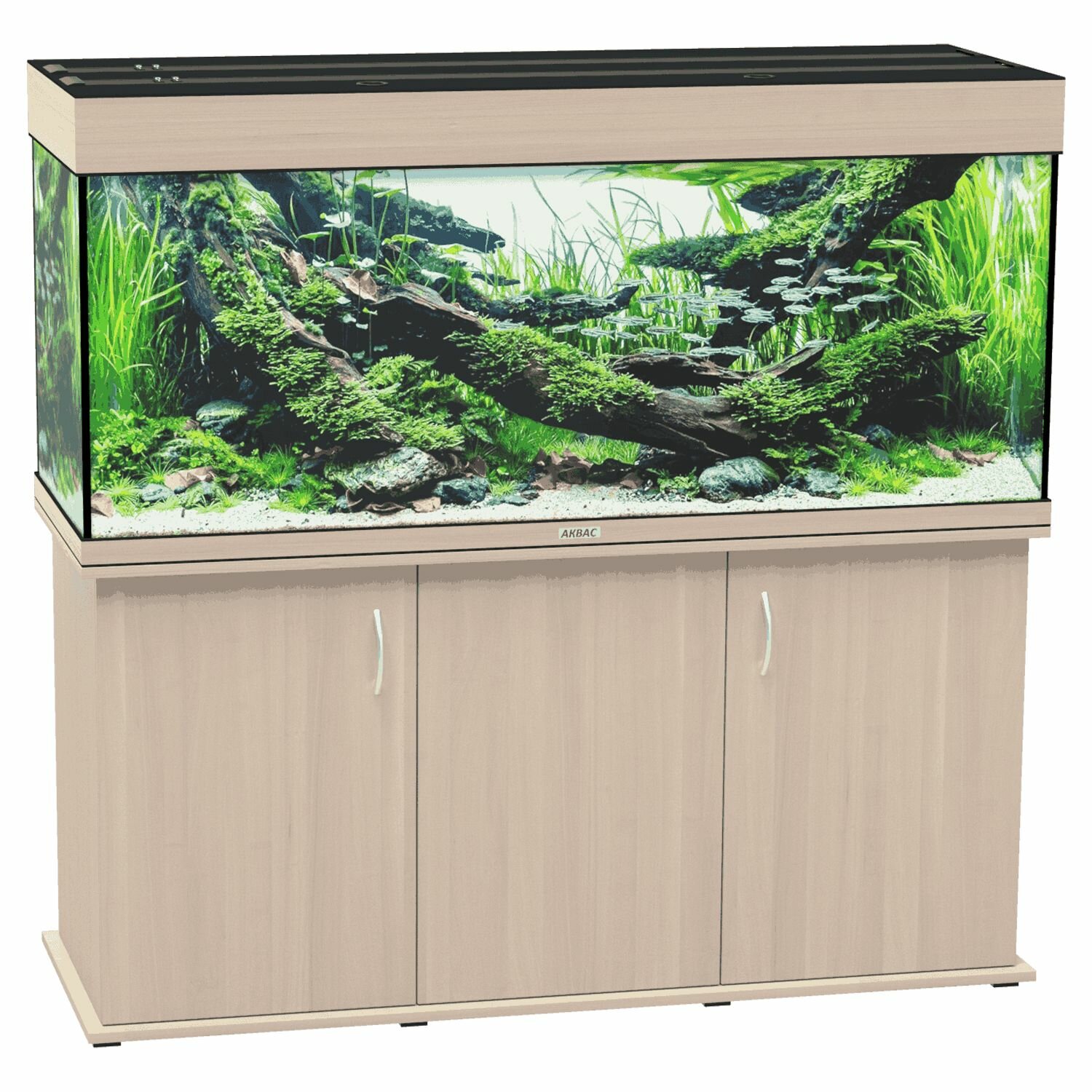 Аквариум 400 литров с тумбой крышкой и освещением (141х51х65 см) Аквас