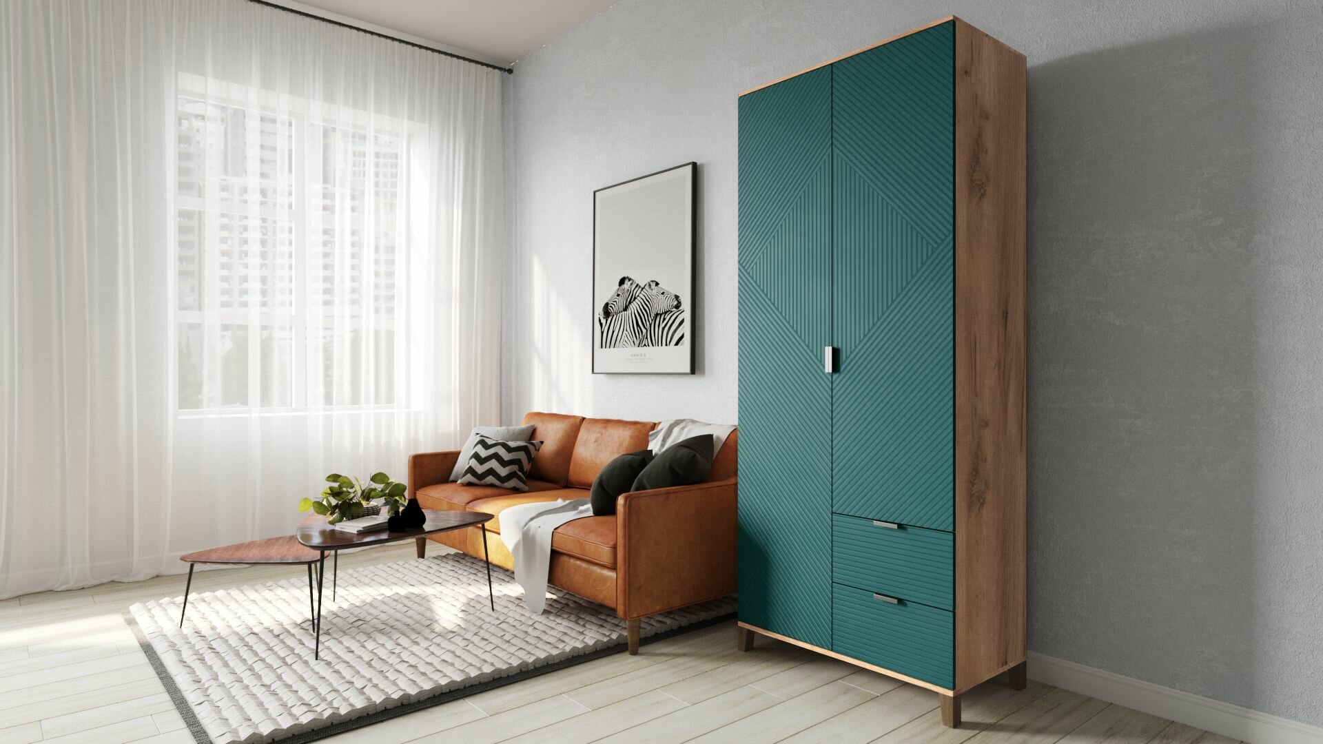 Шкаф для одежды распашной с полками и ящиками Йорк 3 100 х 40 х 210 см