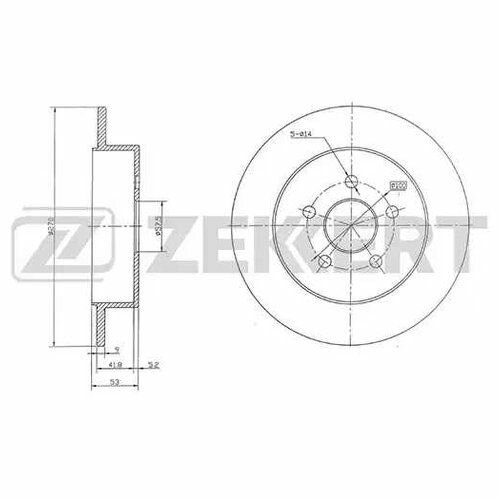 Тормозной диск задний ZEKKERT bs5240 для Chrysler Neon, PT Cruiser, Sebring; Dodge Neon