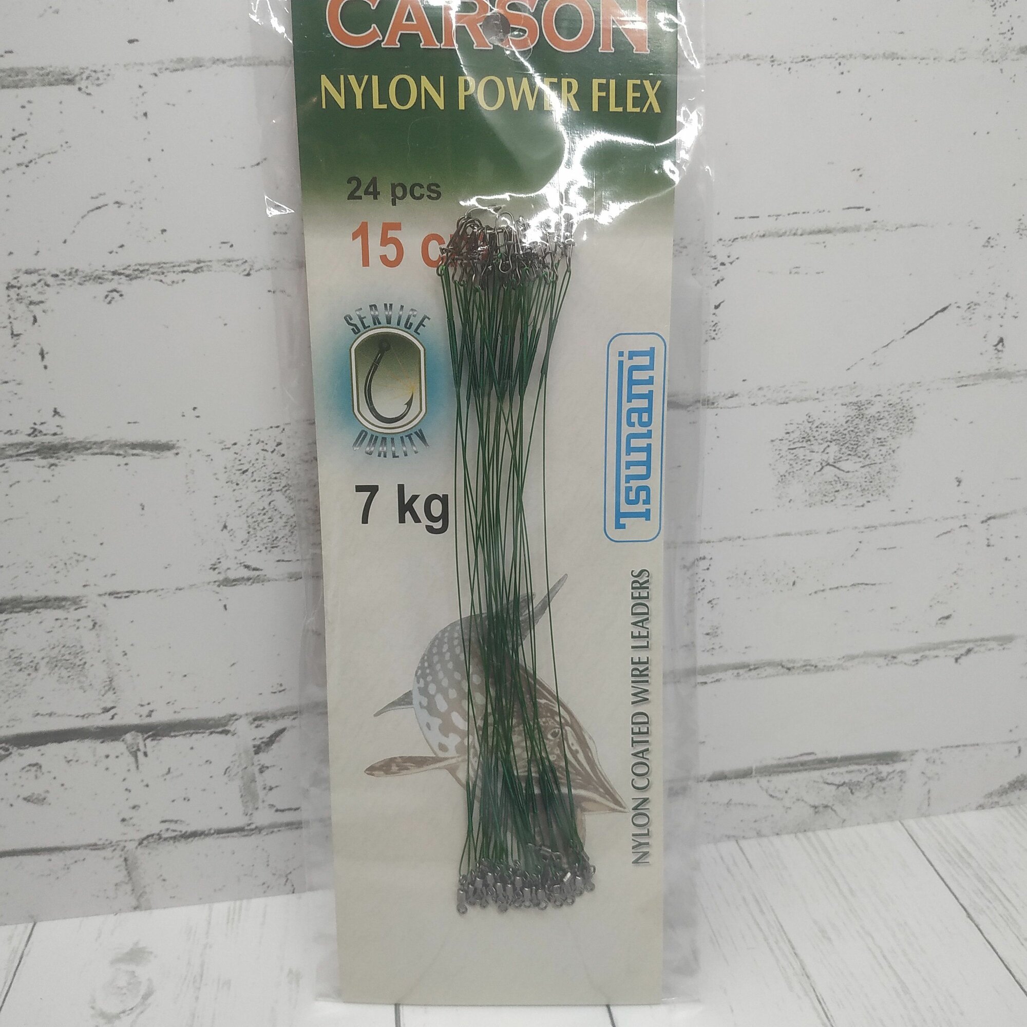 Поводки CАRSON NYLON POWER FLEX 15см-7кг-24шт