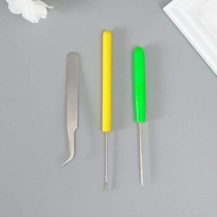 Набор инструментов для квиллинга: инструмент разрез 0.7 см, шило, пинцет микс