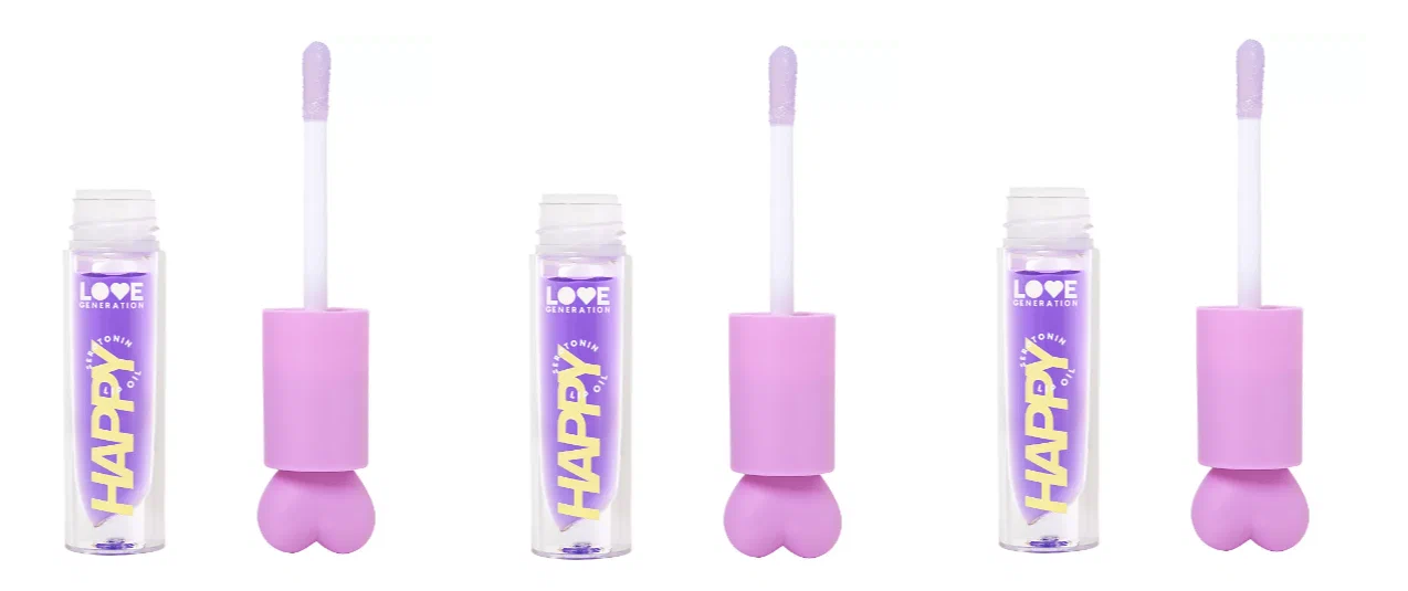 Масло для губ Love Generation Be happy, тон 04 прозрачно-фиолетовый, 2,3 мл 3 шт