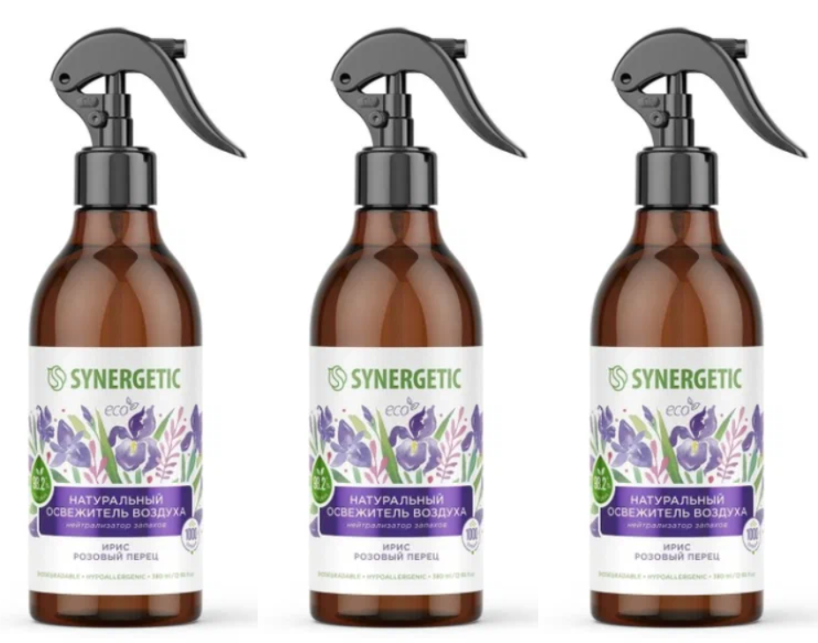 Освежитель воздуха Synergetic Ирис и розовый перец, 380 мл, 3 шт