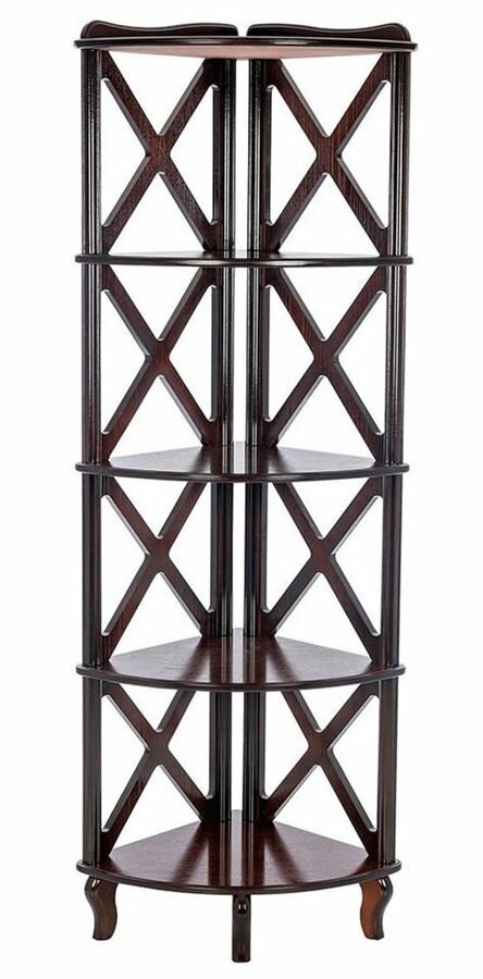 Этажерка-стеллаж угловая "Джульетта"-4 (орех ) Вис