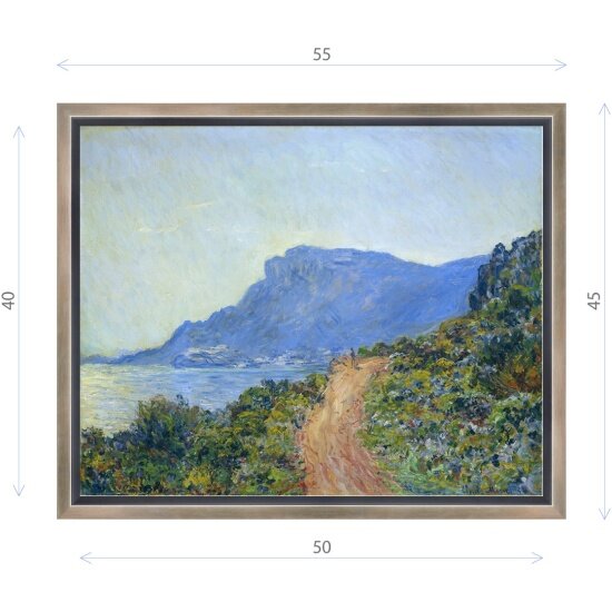 Картина Декор Депо Клода Моне Горная дорога в Монако Матовый холст в раме 45х55 см