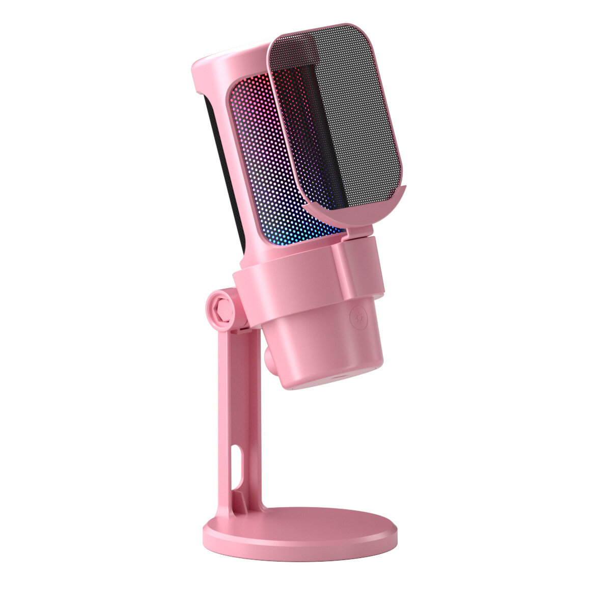 Микрофон M8, конденсаторный, для киберспорта, с RGB-подсветкой, розовый