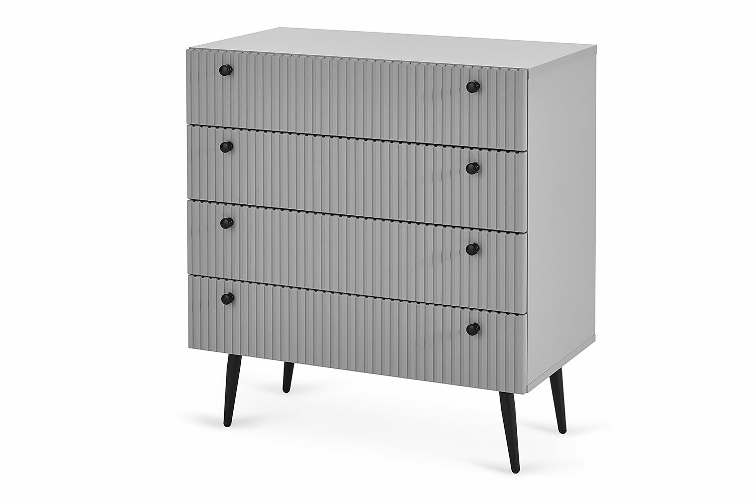 Комод напольный Hoff Медея, 79,8х89,8х45 см, для гостиной, с ящиками, на ножках, МДФ/ЛДСП, цвет серый шёлк, серый