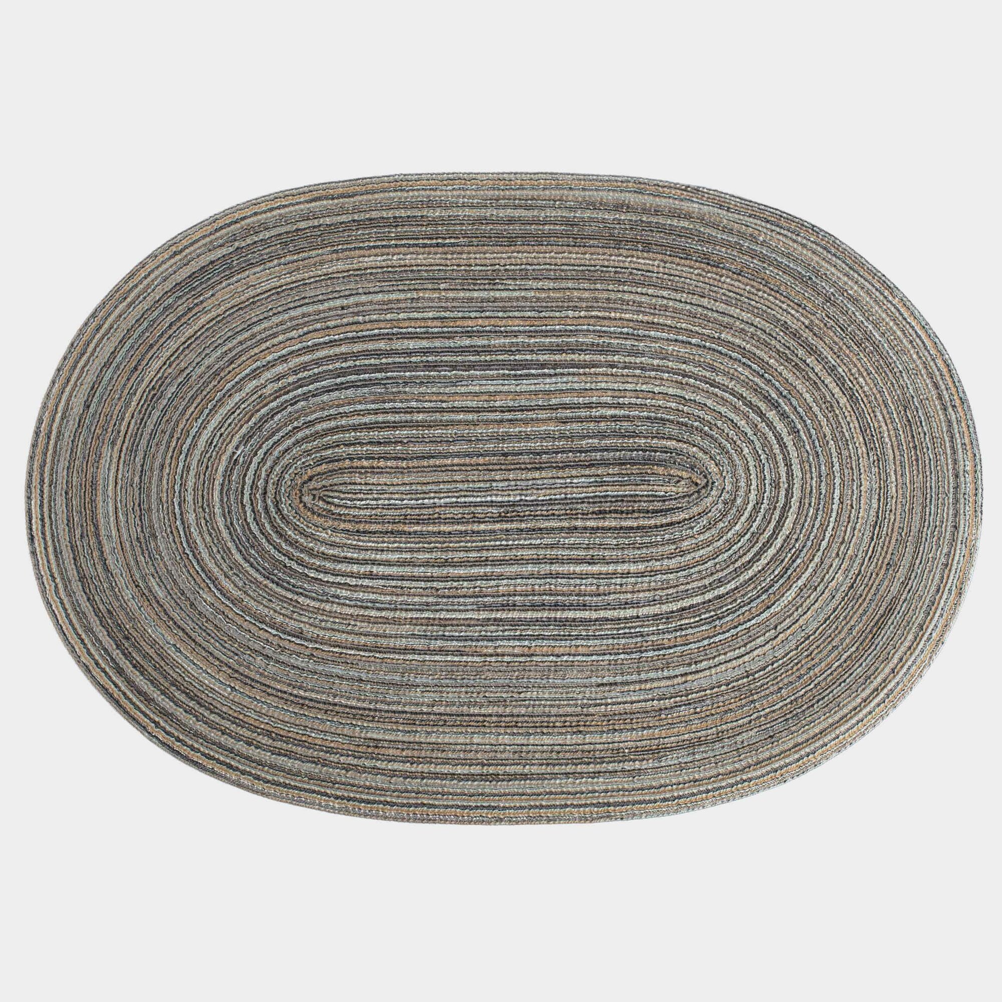 Салфетка под приборы, 30x45 см, полиэстер, овальная, серо-коричневая, Rotary, Kuchenland