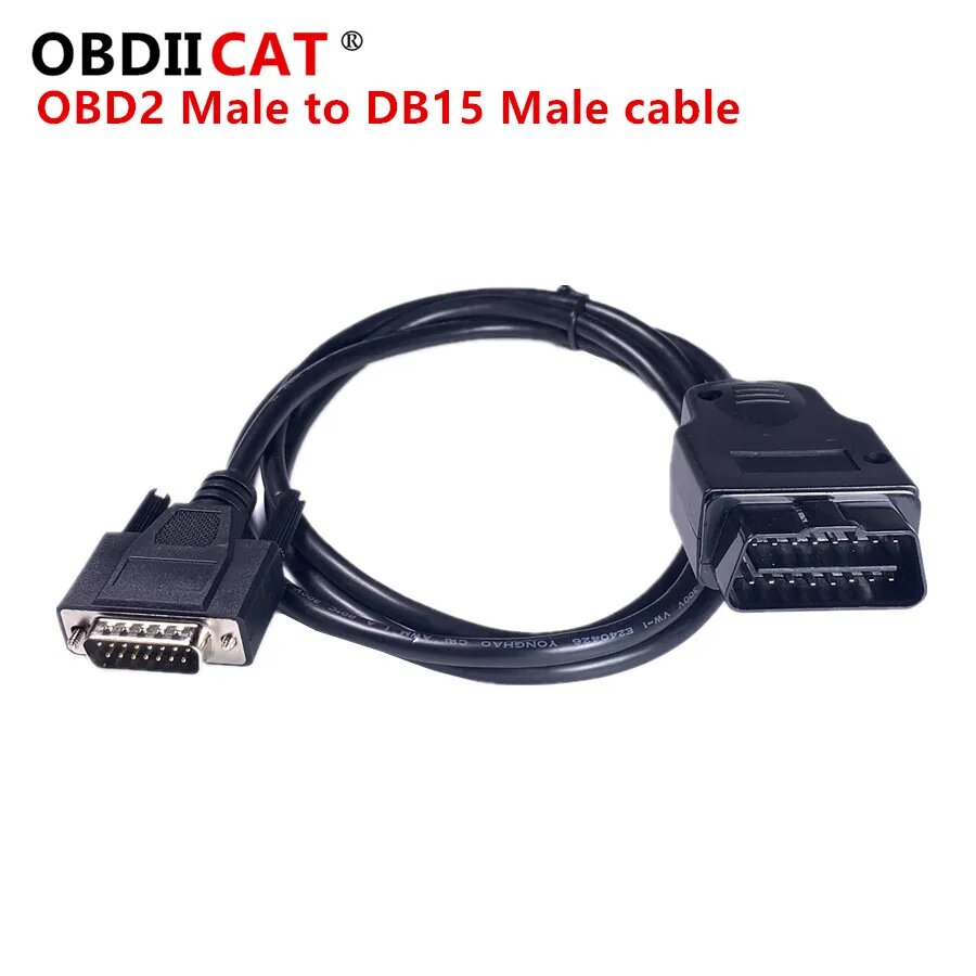 100 см Автомобильный Кабель DB15 OBD 2 OBD2 штекер DB15 Мужской кабель OBDII удлинитель диагностический инструмент кабель
