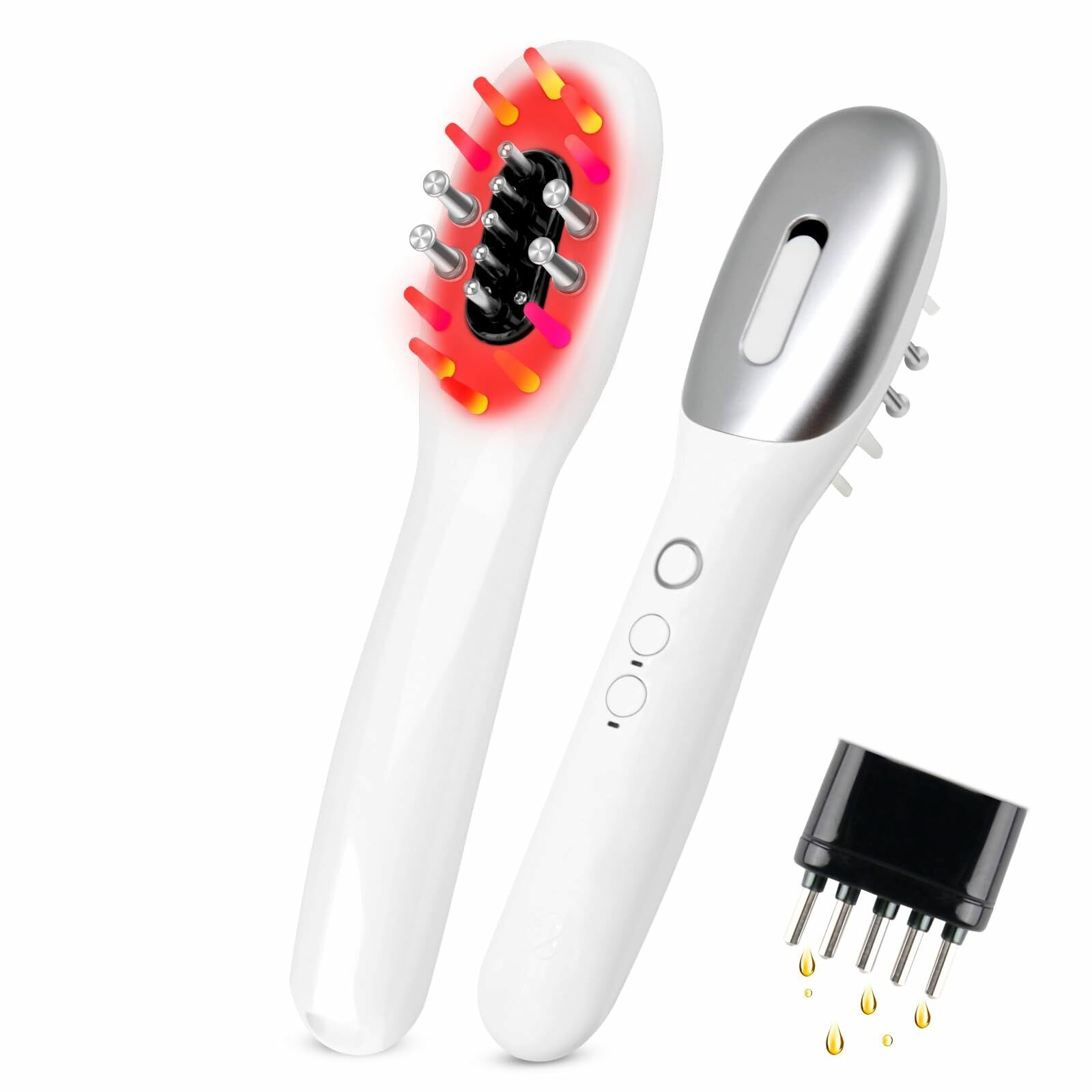 Расческа для роста волос и против выпадения волос с функцией RF EMS, Лазерная массажная инфракрасная, массажер для кожи головы, микротоковая