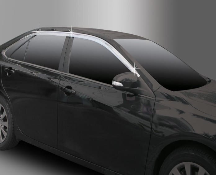Toyota Camry 2015 - ветровики с хромированным покрытием, 6 штук, Auto Clover