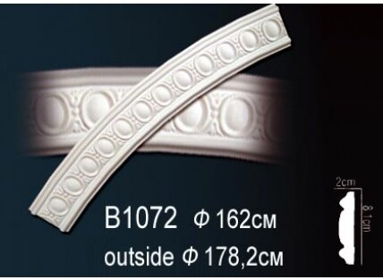 Молдинг Круговой Perfect B1072 Д178xШ2xВ8.1 см /Перфект.
