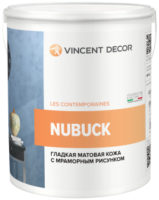 Декоративная Штукатурка Vincent Decor Nubuck 1л Белая, с Эффектом Гладкой, Лайковой, Матовой Кожи с Мраморным Рисунком / Винсент Декор Нубук.
