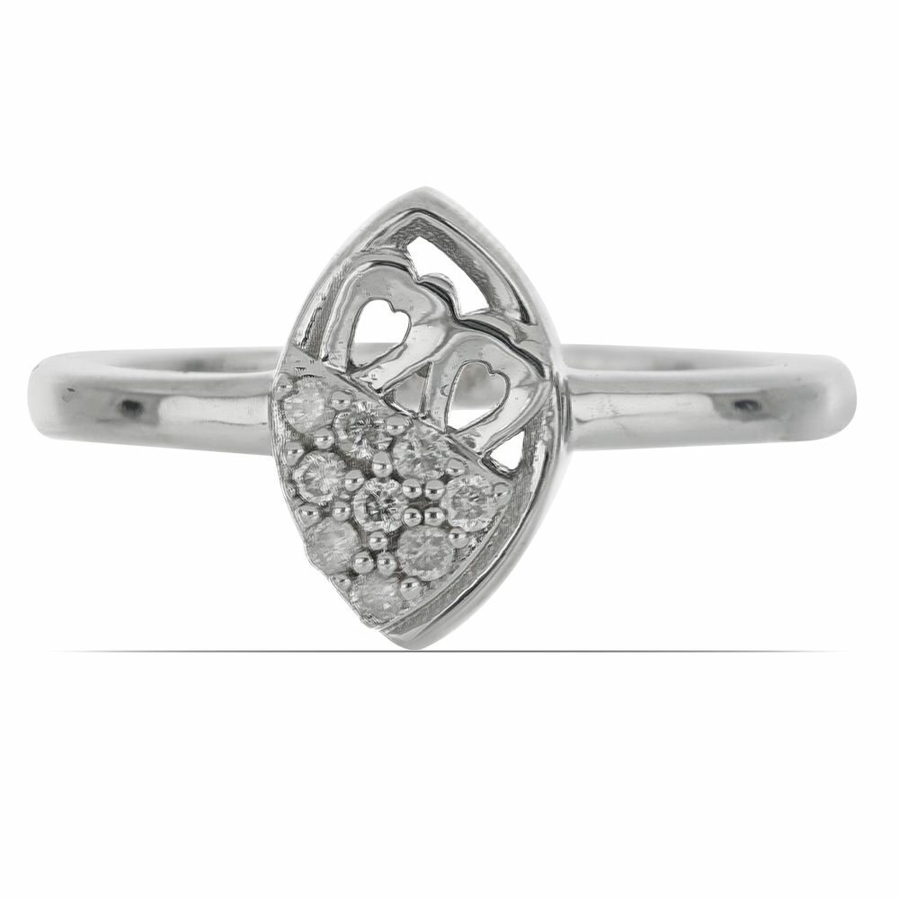 Кольцо Ювелирия, серебро, 925 проба, родирование, бриллиант