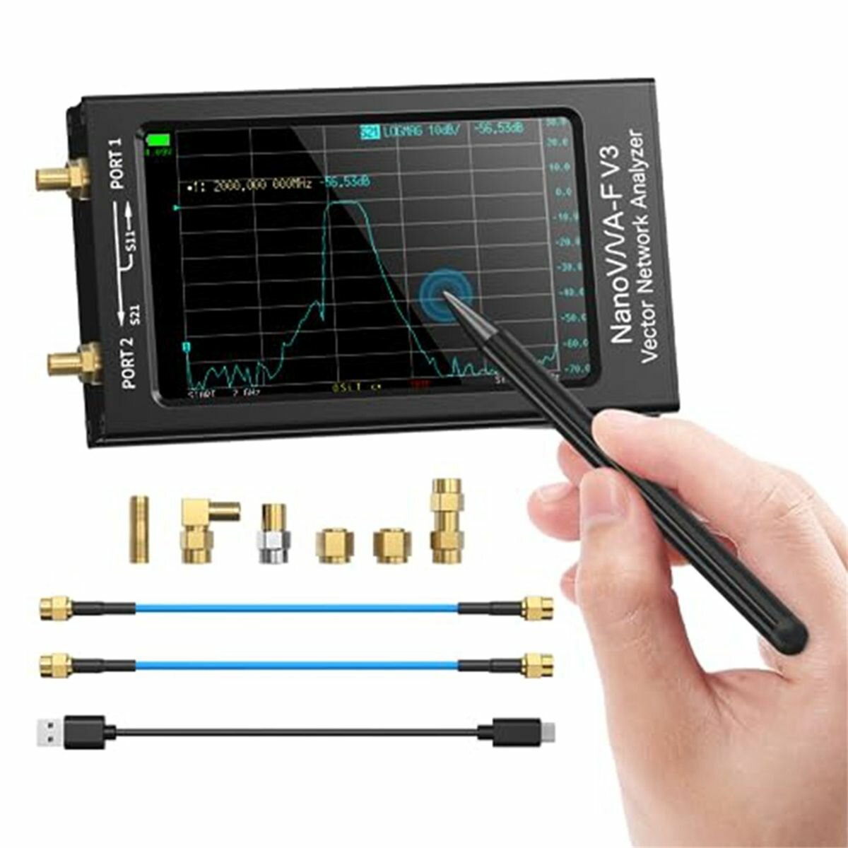 Векторный анализатор цепей NanoVNA-F V3, анализатор HF VHF UHF VNA na