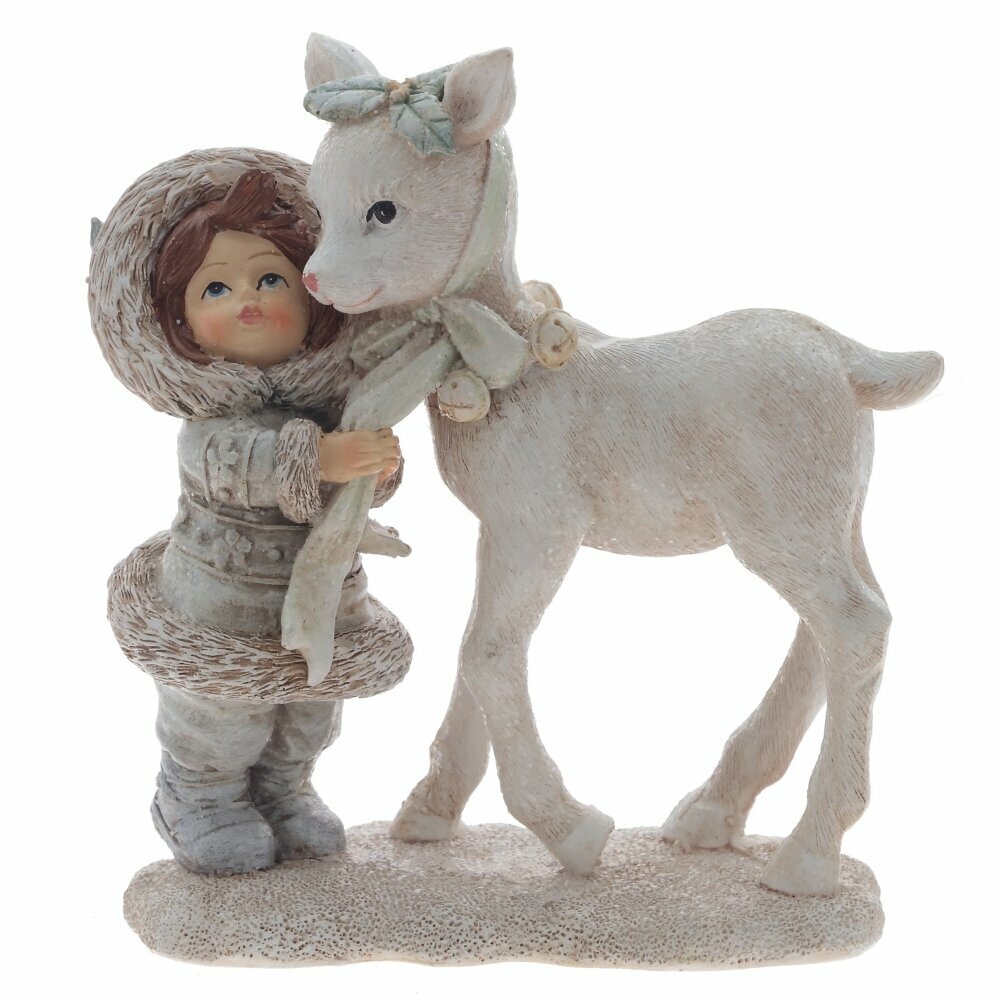 Фигурка Девочка и олень, 12х6х12,5 см KSM-811228
