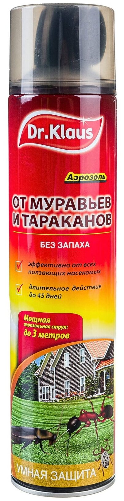 Аэрозоль от муравьев, тараканов и других ползающих насекомых Dr. Klaus, 600мл