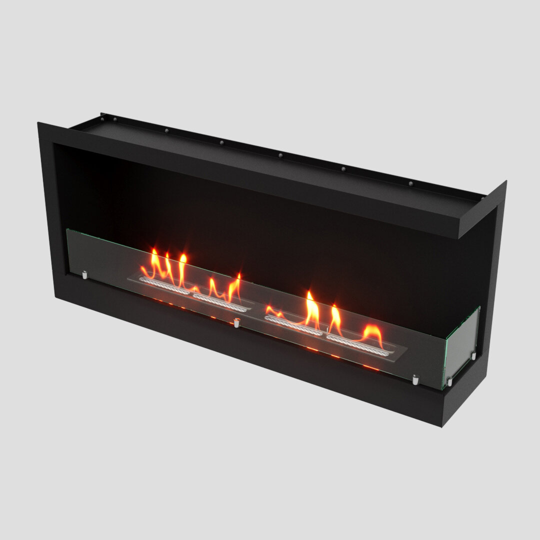 Биокамин угловой Люкс Огонь Зорро 3П, встраиваемый, живой огонь, сталь, 28 кв. м