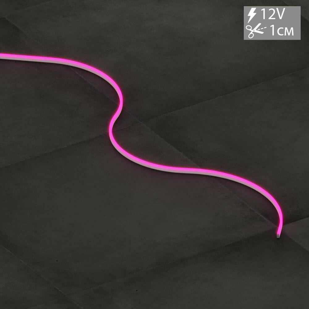 Гибкий неон ShopLEDs Гибкий неон SL 2835, 120 Led, IP65, 12V, 1CM, 6х12мм, NEW (розовый), 10м