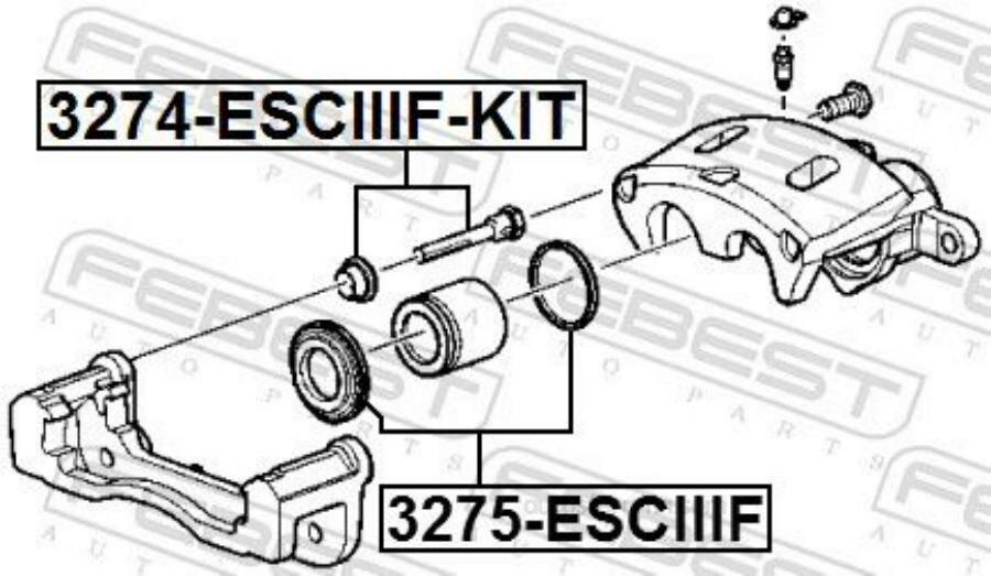 FEBEST 3274ESCIIIFKIT втулка направляющая суппорта тормозного переднего комплект