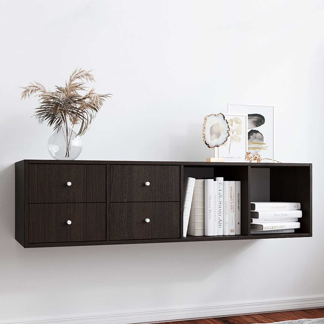 Тумба навесная Билли Венге Цаво 3354 NEW 147x39x42 см, черный GOODFORM