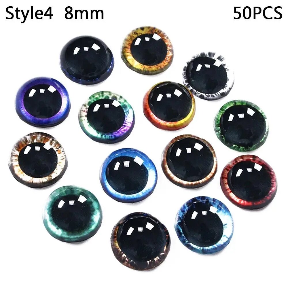 Кукольные глаза 8 мм, Style4, 50 шт, Цвет: 8mm-4