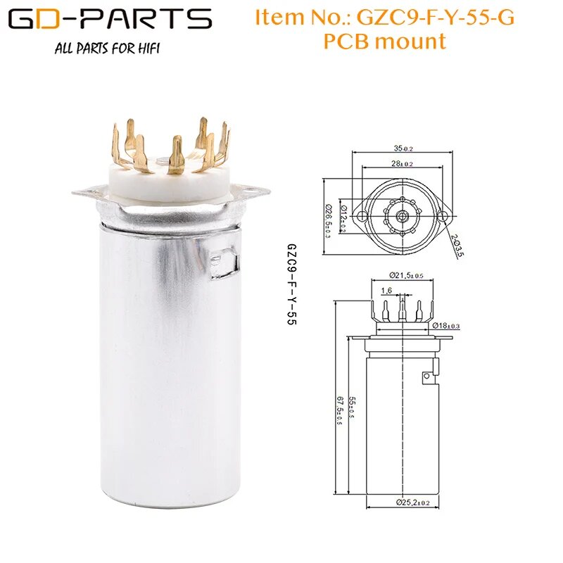 Алюминиевый щиток для вакуумных ламп GD-PARTS GZC9-F-Y-55-G