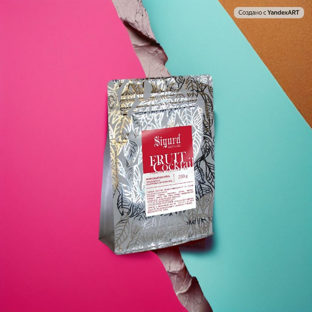 Чайный напиток "Sigurd Фруктовый коктейль" из натуральных фруктов и ягод, 200 гр