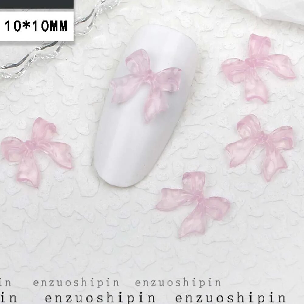 HIGBAQK 3D Смолы Банты для ногтей 50 шт. 50Pcs Bow