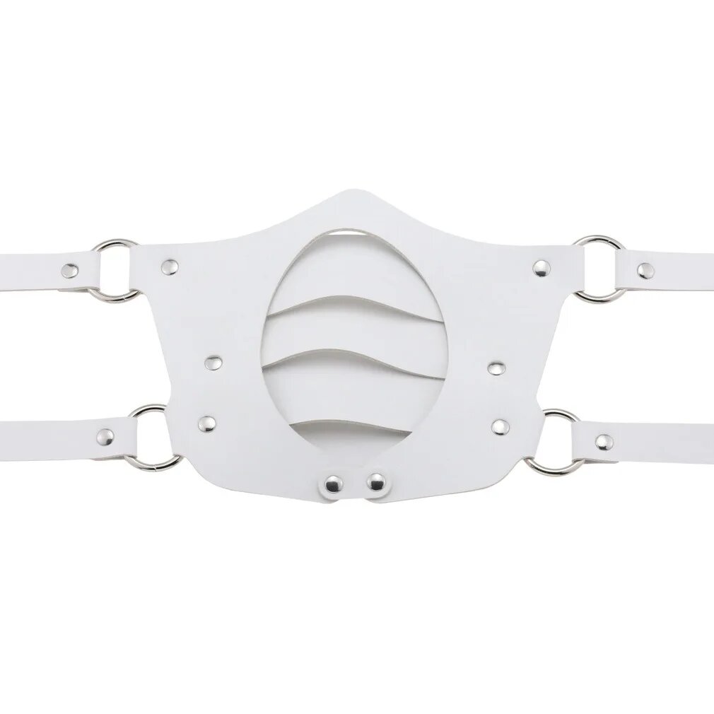 Кожаная маска Decopunk черная Белый, White