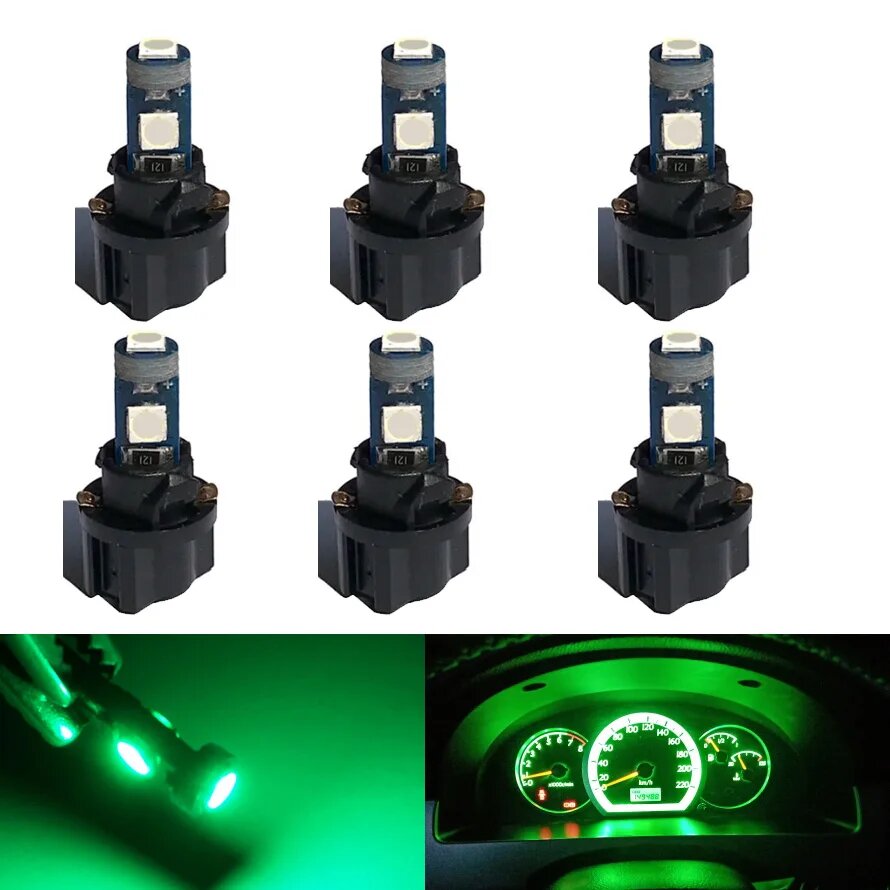 6 шт. 12 В canbus T5 58 74 286 W1.2W B8.5 PC74 Супер яркий 3030 клиновой светодиодный светильник для приборной панели автомобиля Лампа для панели приборной панели
