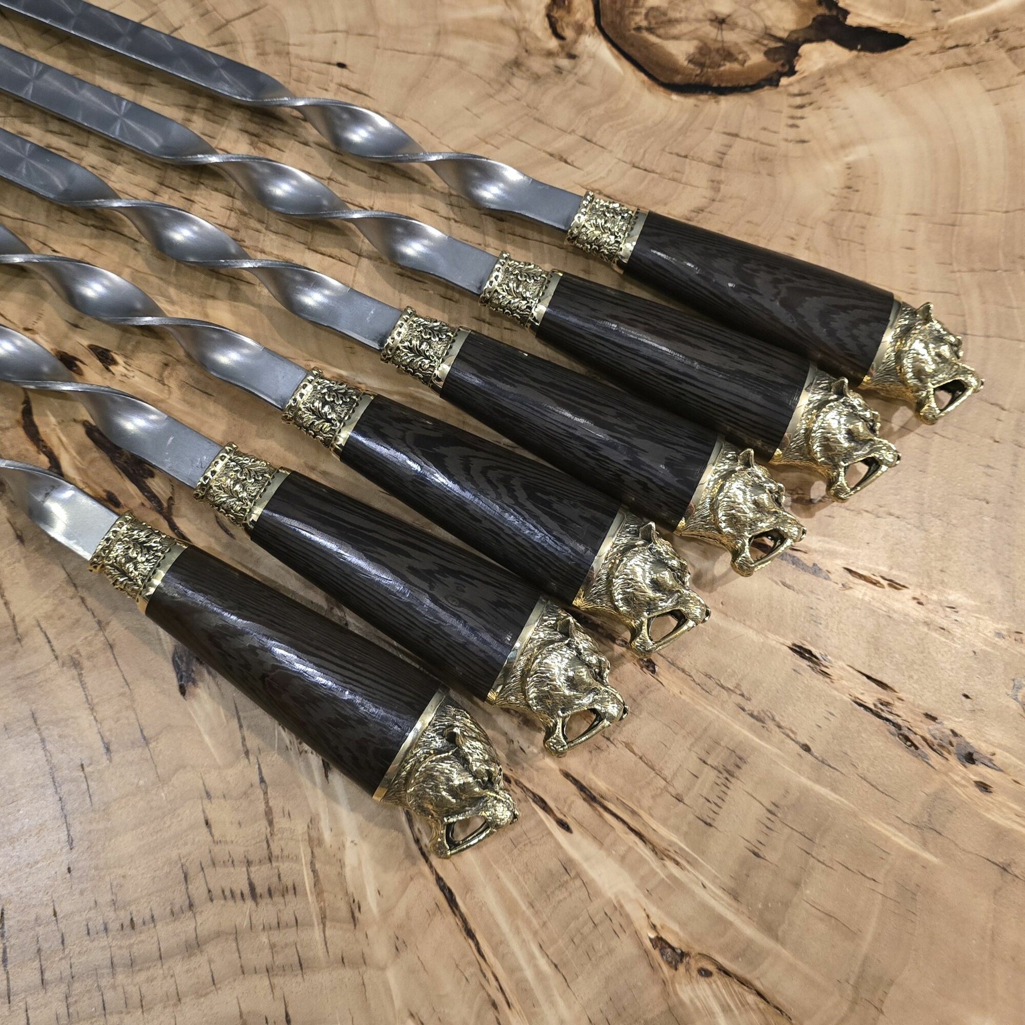 Набор шампуров с литьем "Большие тигры саблезубые"