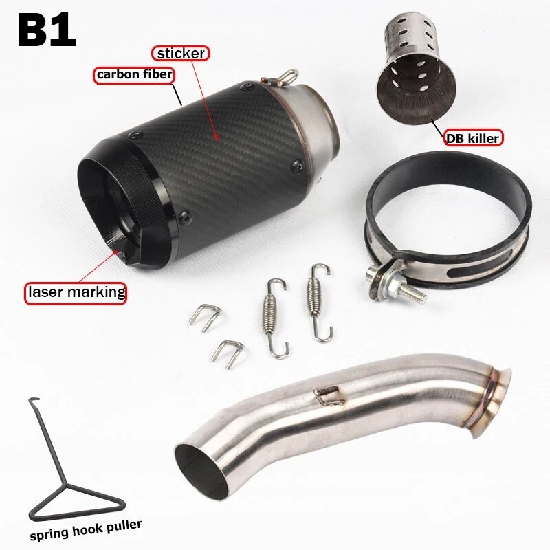 Выхлопная система мотоцикла глушитель выхлопа с дБ убийца Средний звеньевой трубы скольжения для DUKE125 250 390 RC390 RC125 RC250 2017-2019 B1 AR Sticker