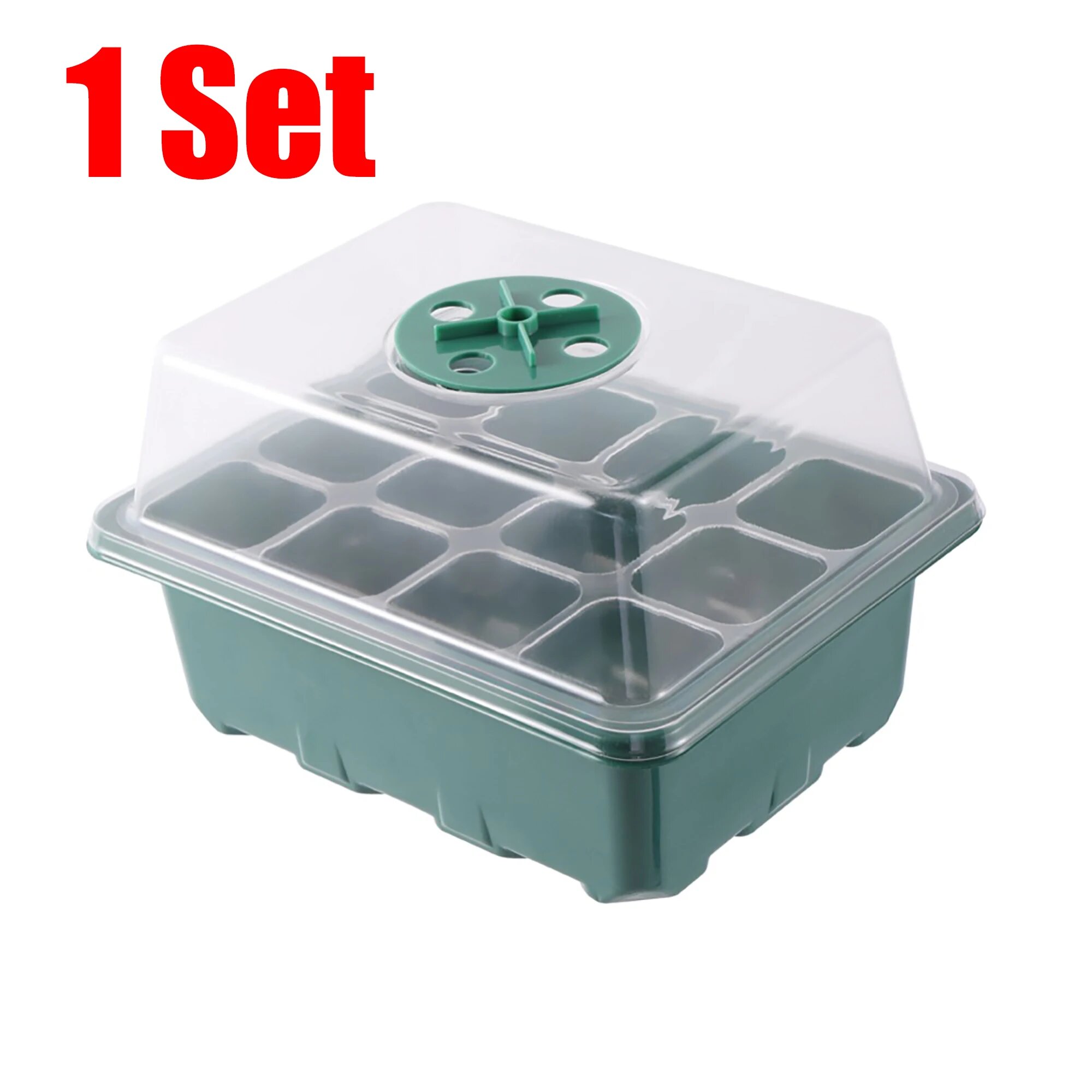Горшок для рассады 12 ячеек, изумрудный, 1 set