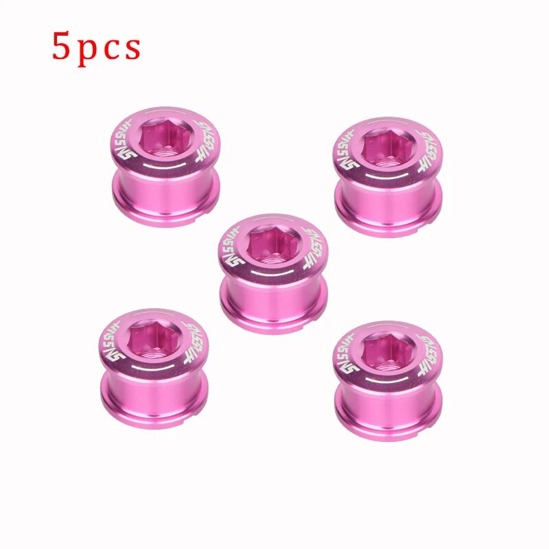 Болты для звездочки HASSNS, 5 шт, алюминиевые, черные Розовый, HA 5Pcs Pink