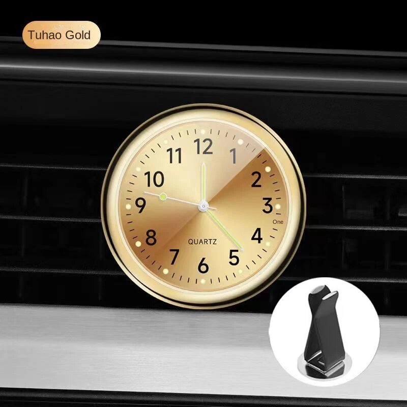 Мини-часы, автомобильные кварцевые часы, мини-электронные часы, водонепроницаемые часы для Золотой