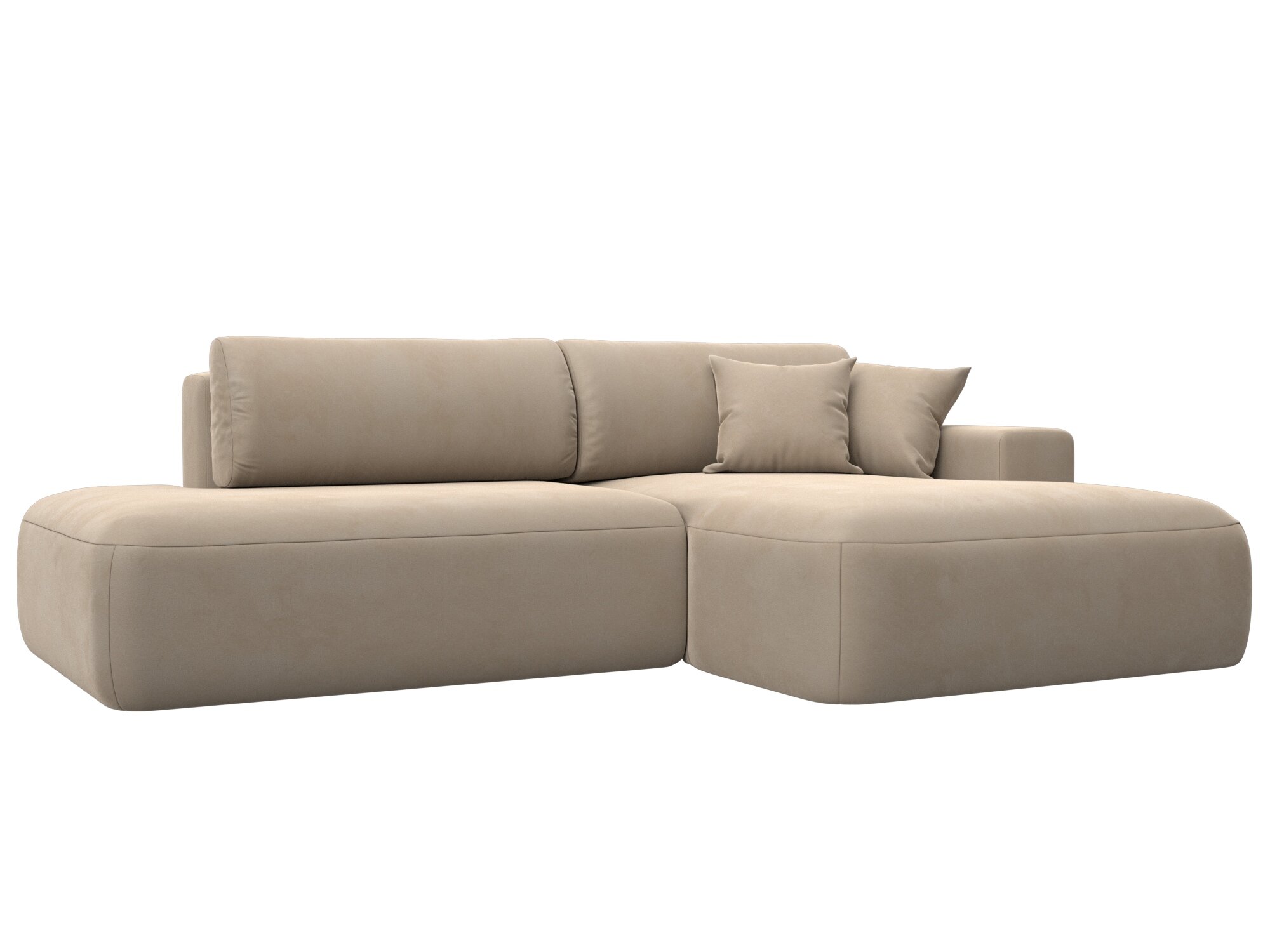 Диван угловой Лига-036 НПБ Модерн правый угол, велюр бежевый