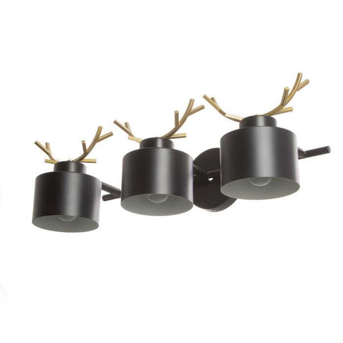 Бра «Сохата», 3хЕ27, 40 Вт, 60×15×22 см, чёрный с золотом