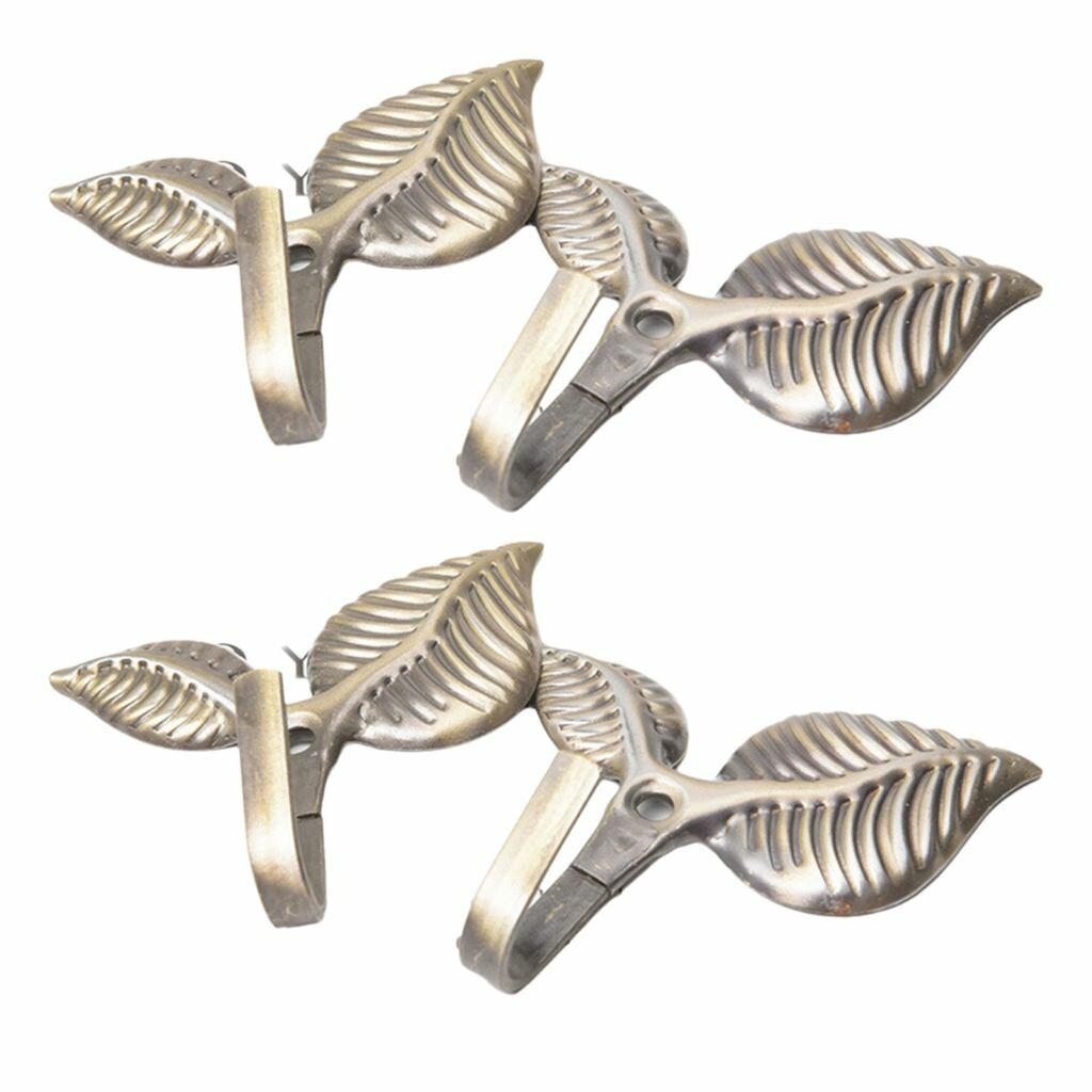 4 шт. крючки для подхвата штор, винтажные в форме листа, настенные драпировок, вешалка полотенец