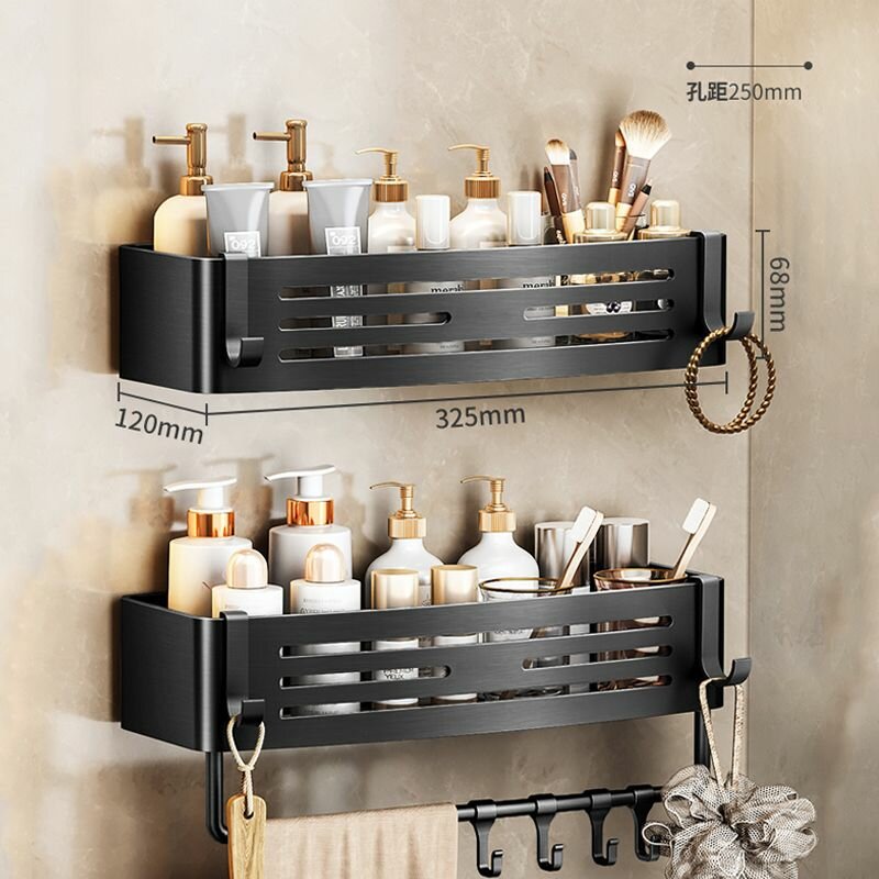 AIMOSI Полка для ванной комнаты Прямая 2 ярусная, 2 шт