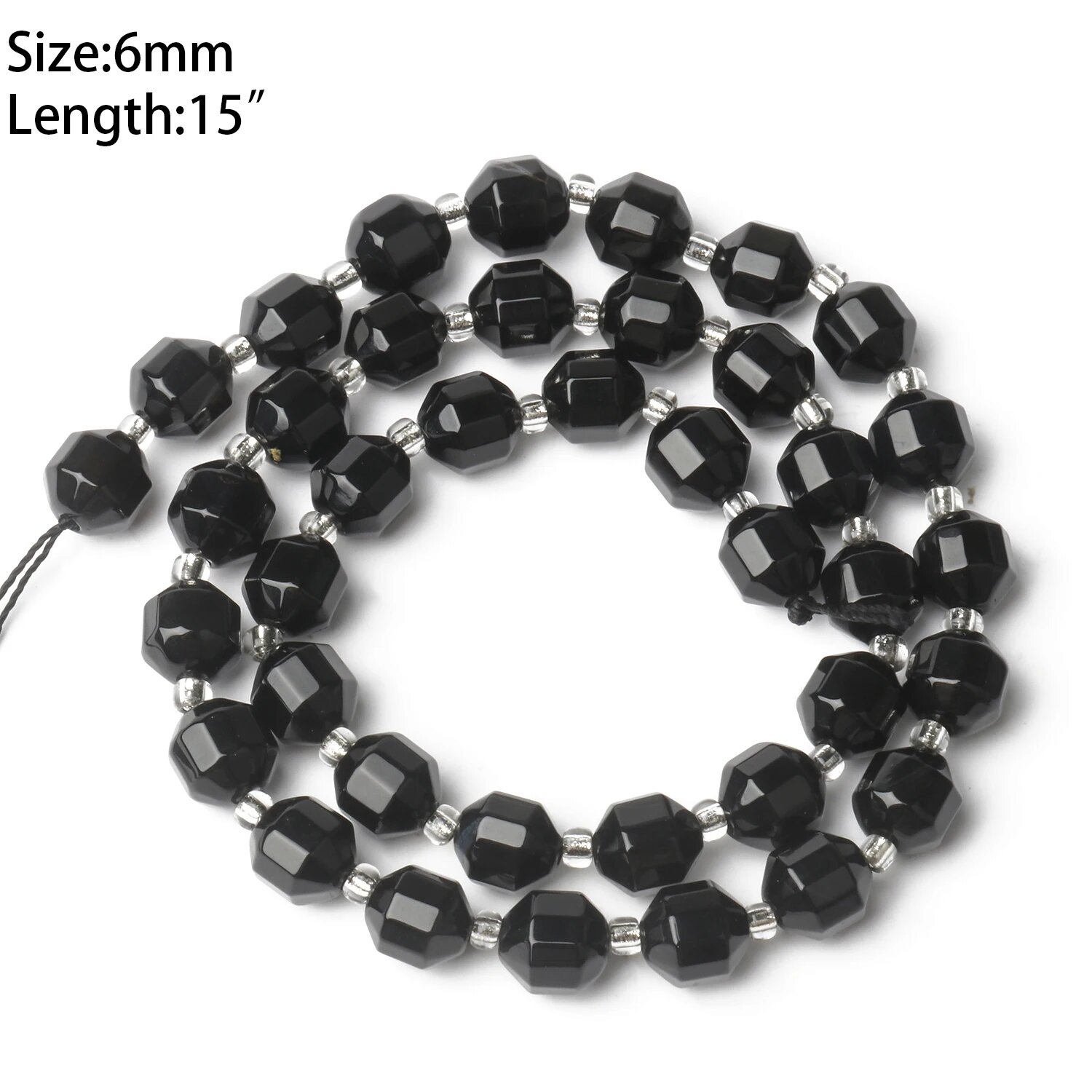 Черные бусины из агата и оникса LNMBII Style-32