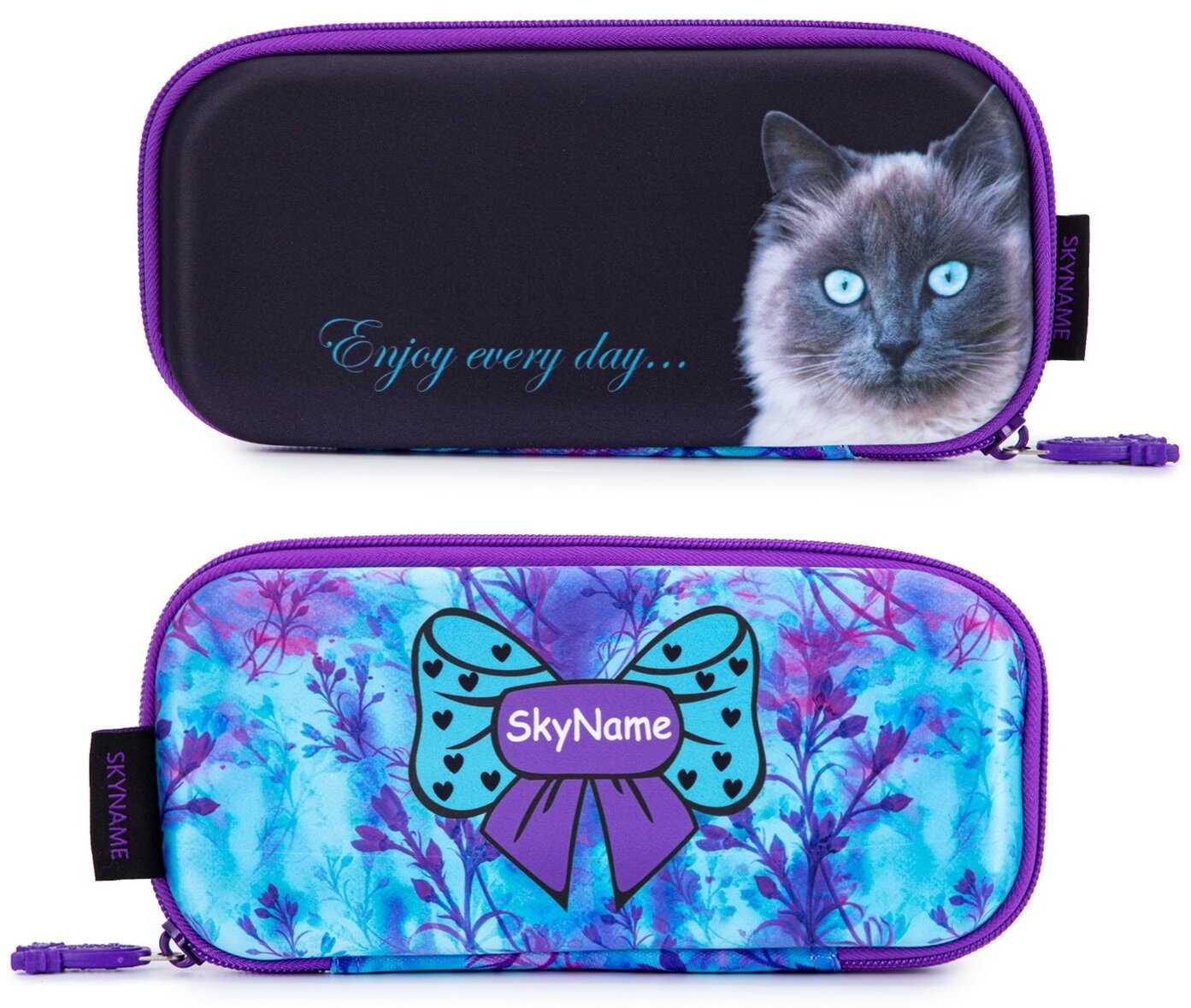 Пенал школьный для девочек 1 класс жесткий SkyName (СкайНейм)