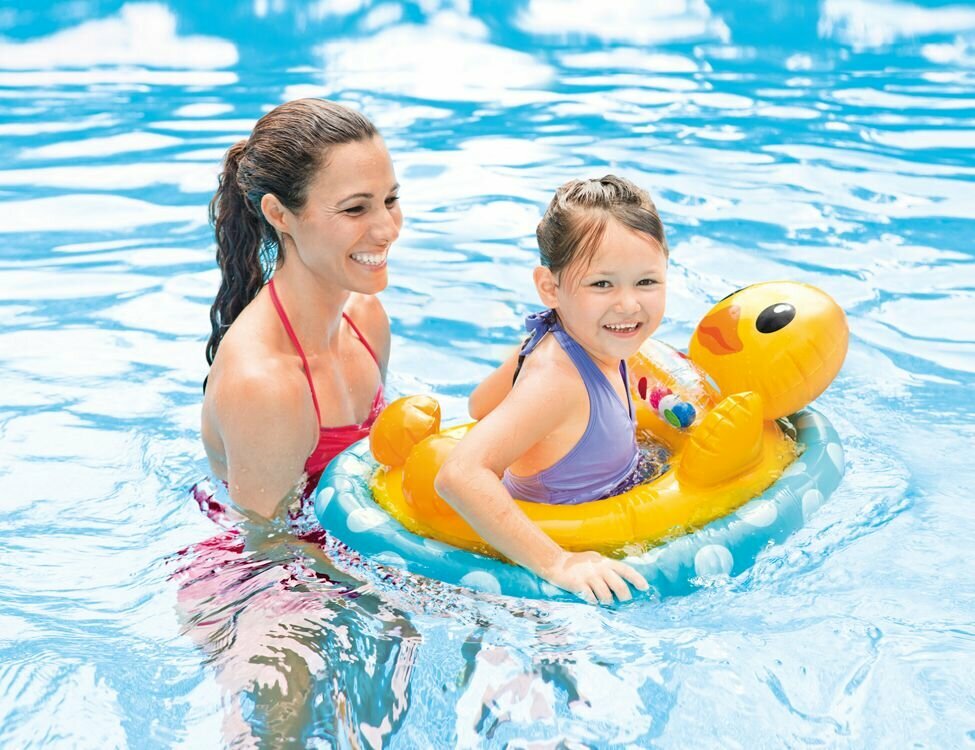 Надувной круг - ходунки для плавания Наездник Утенок, 71х58 см, от 3 до 4 лет, 59570-утенок