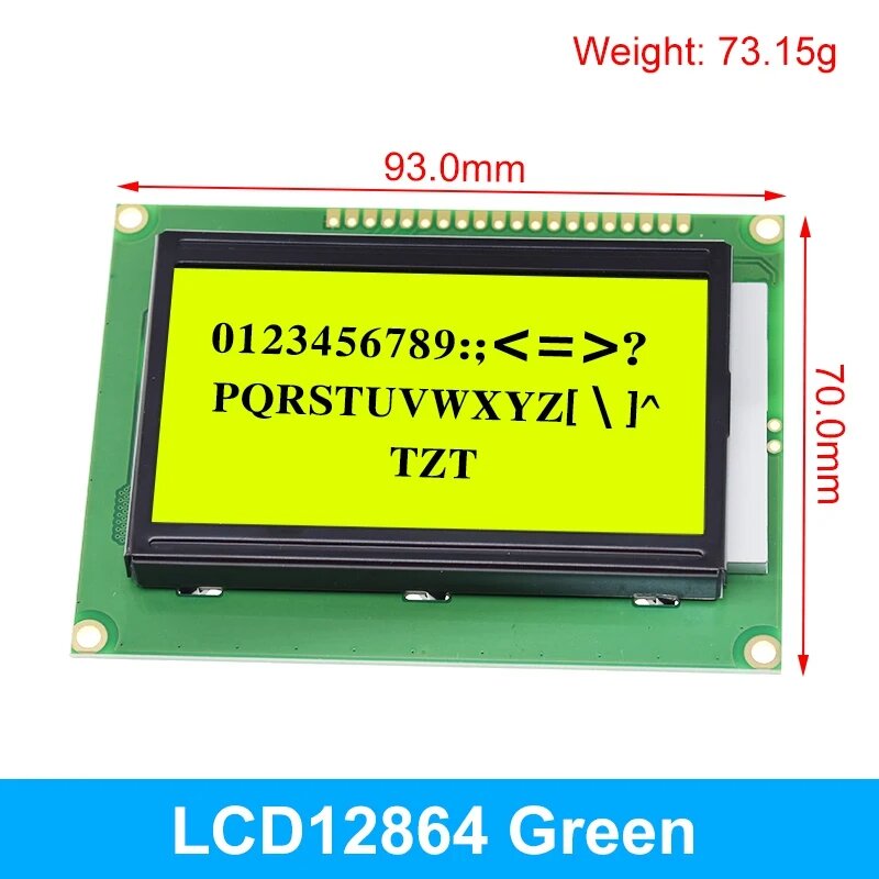 LCD12864 Green, 93x70mm, 73.15g