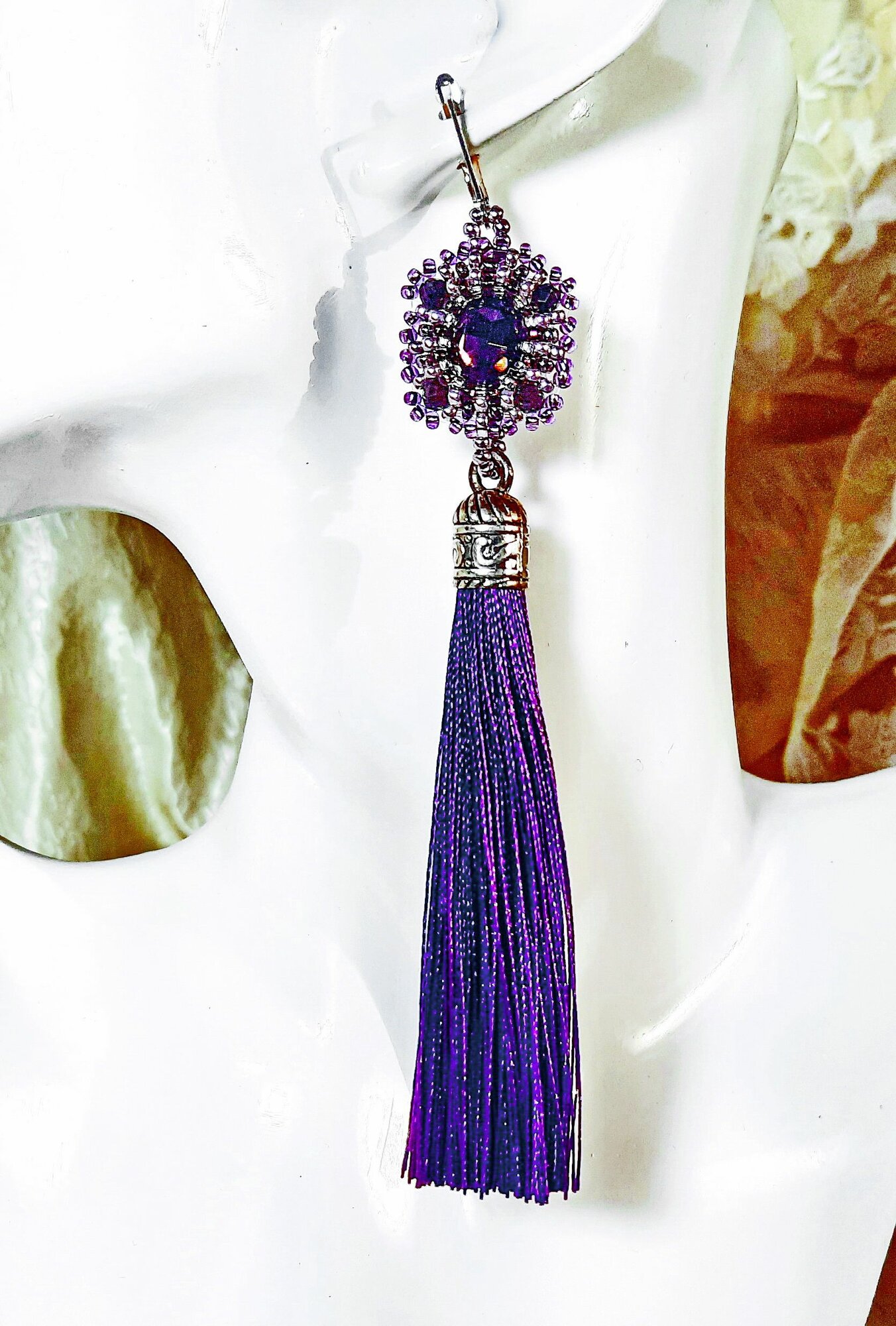 Серьги, горный хрусталь, хрусталь