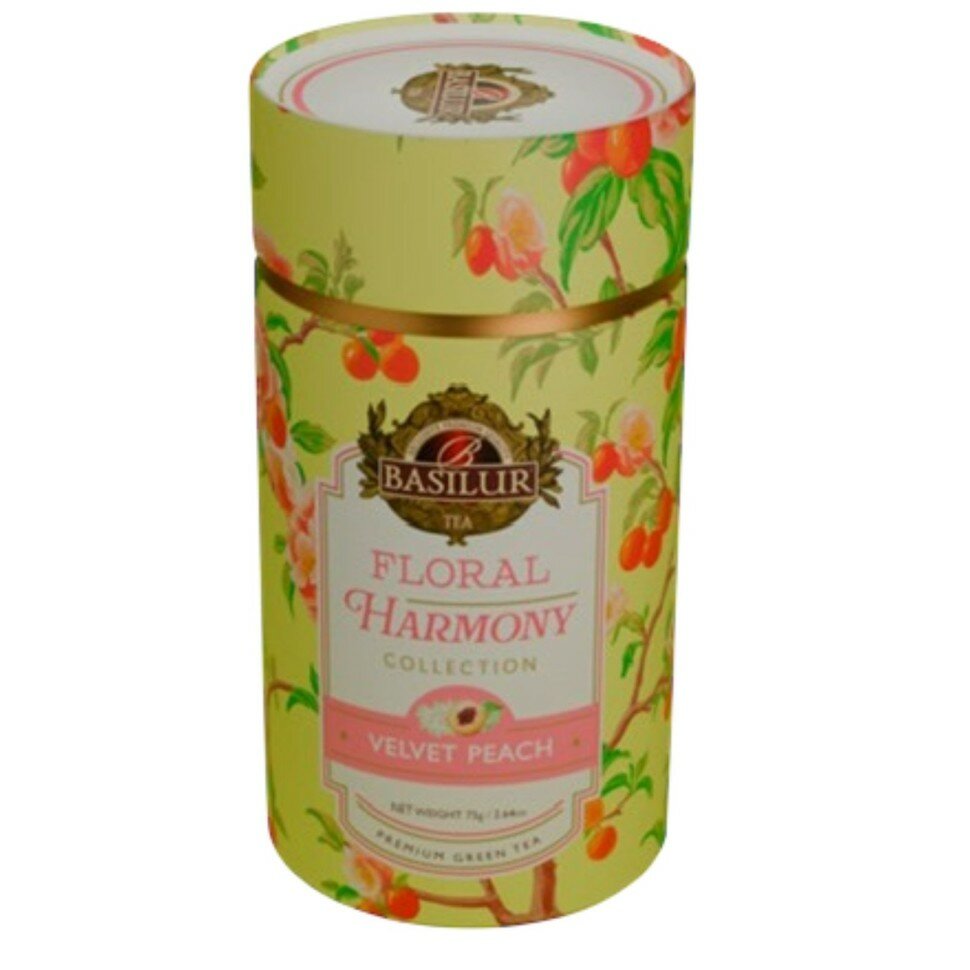 Чай зеленый Базилур Бархатный персик 75 грамм