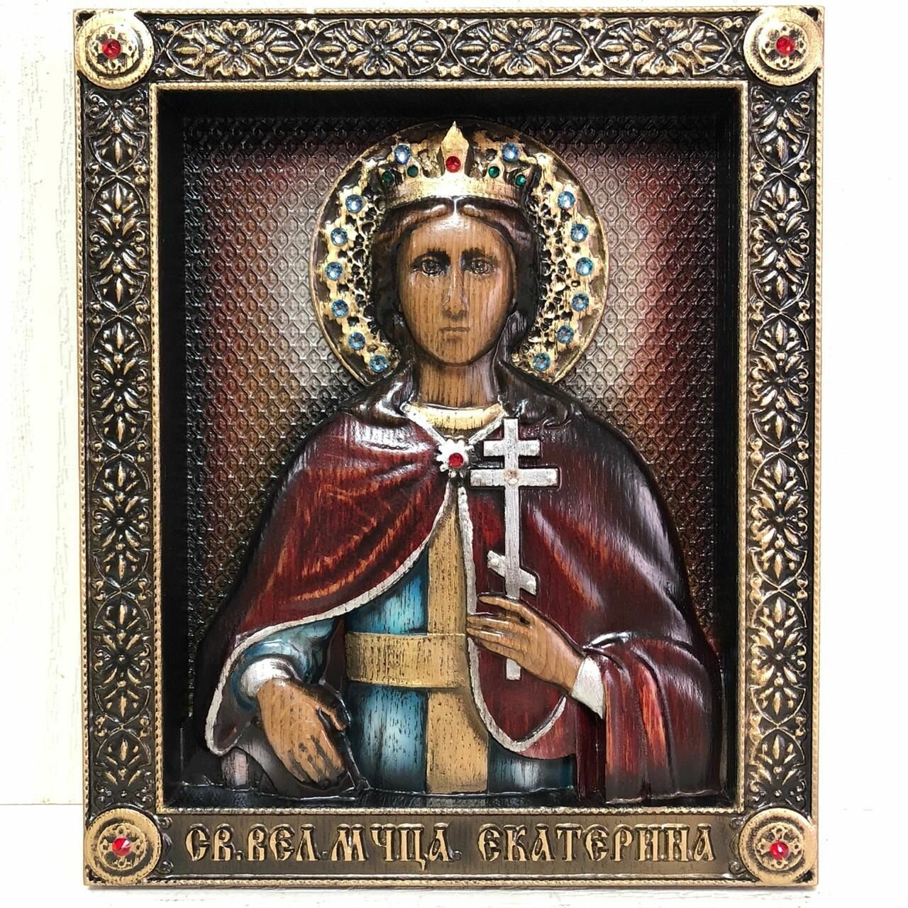 Резная икона Святая великомученица Екатерина