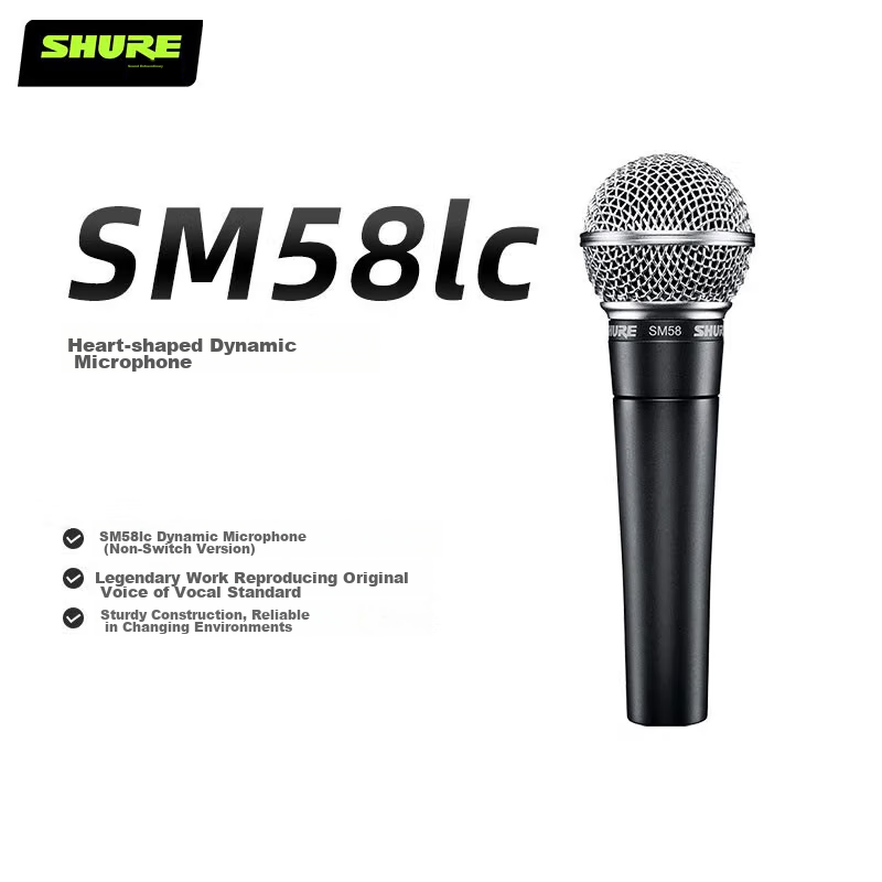 Микрофон проводной SHURE SM58 для караоке, концертный, black